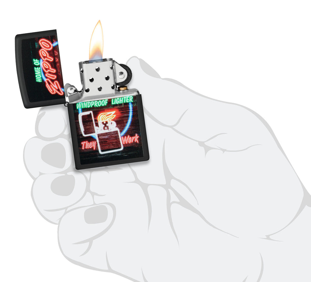 Zippo Neon Sign Design Black Matte 48455 – Real Guts Outdoor